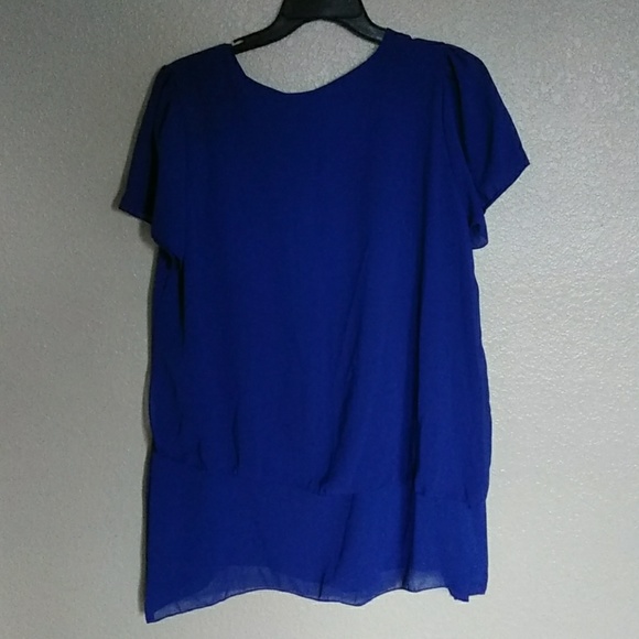 fashion | Tops | See Through Layer Top Blue | Poshmark